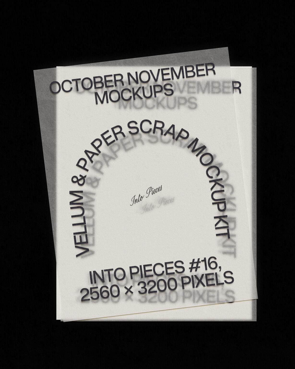 Into Pieces Mockup Kit - Vellum & Paper Scrap Mockups - October November
