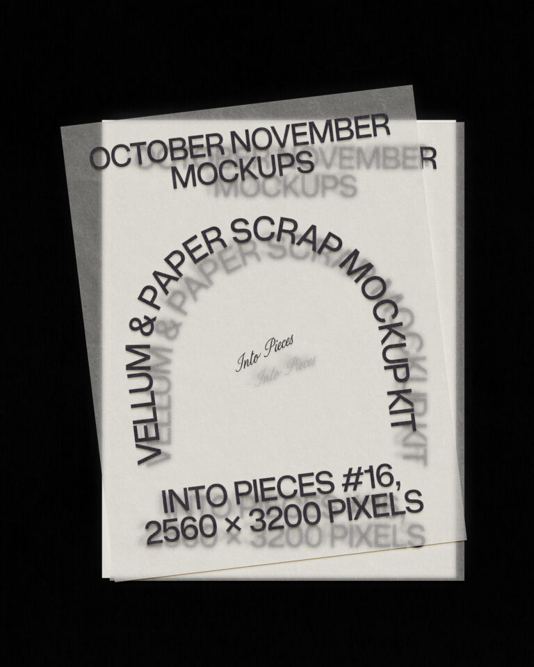 Into Pieces Mockup Kit - Vellum & Paper Scrap Mockups - October November