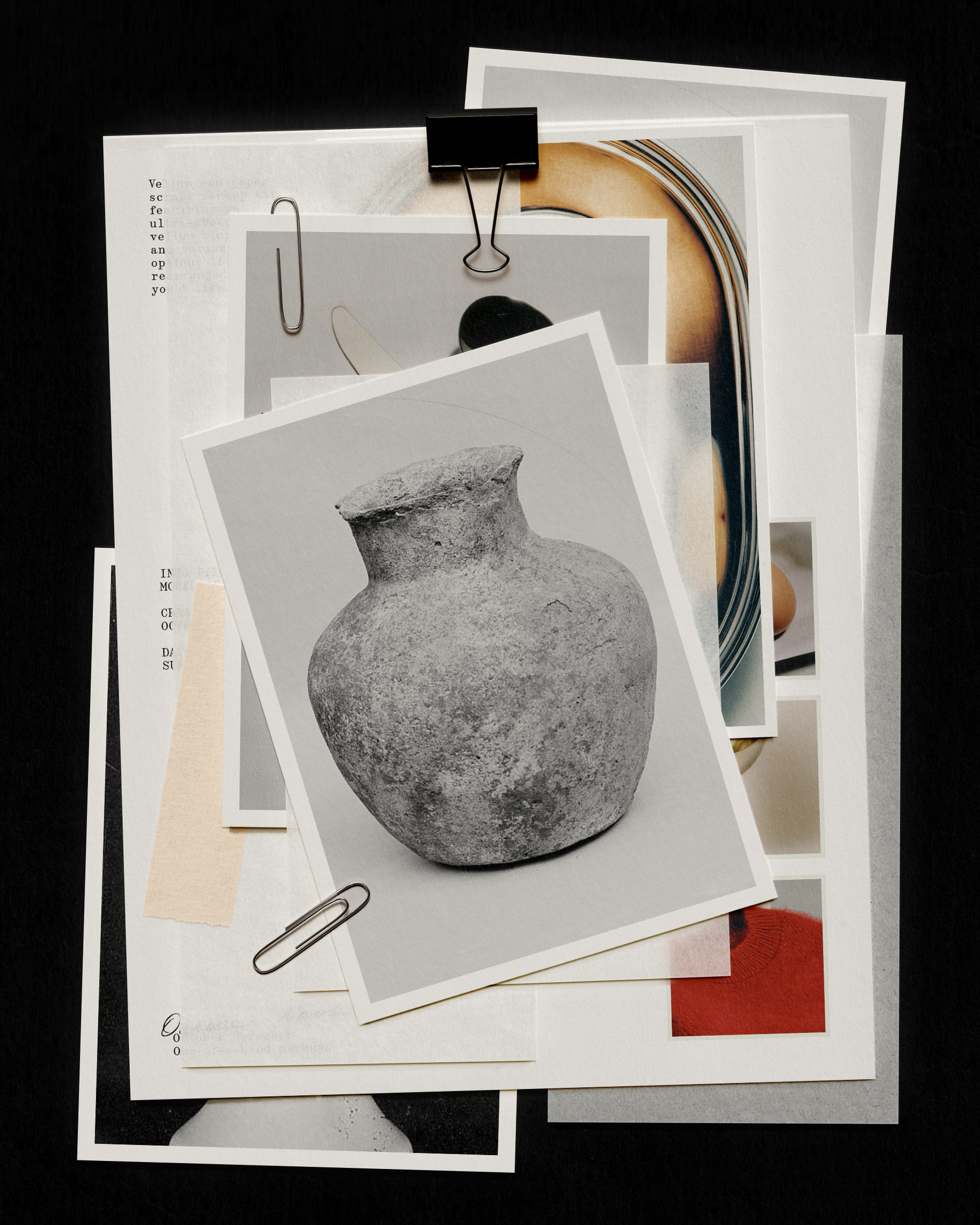 Into Pieces Mockup Kit - Vellum & Paper Scrap Mockups - October November